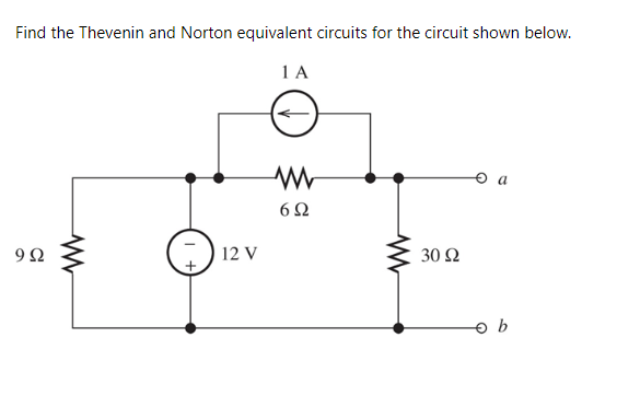 Solved Find the Thevenin and Norton equivalent circuits for | Chegg.com