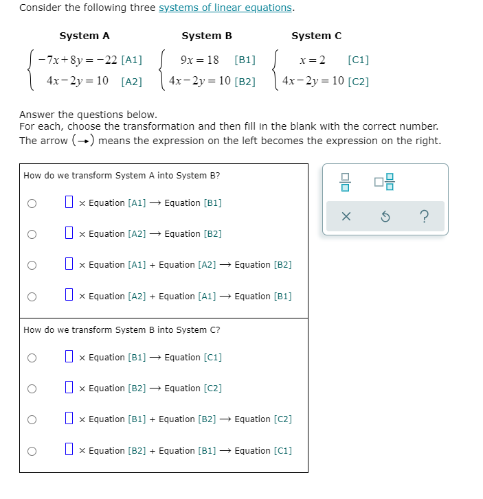 Solved Consider the following three systems of linear | Chegg.com