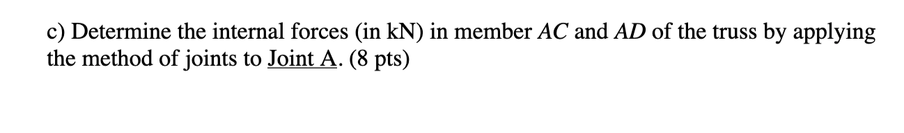 Solved Given The Truss Loaded With The Force Shown In The Chegg