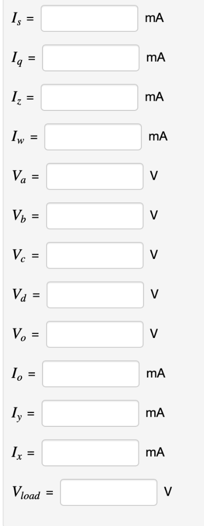 Solved 4 k2 R WW Vd 5V 1k2 1k2 20V Vb 1k2 200 2 Vo Vioad wW | Chegg.com