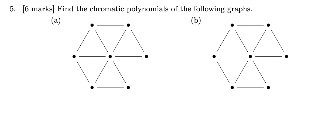 Solved [6 marks] Find the chromatic polynomials of the | Chegg.com