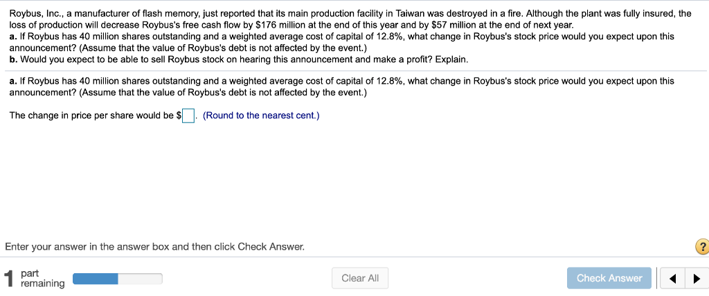 Solved Roybus, Inc., a manufacturer of flash memory, just | Chegg.com