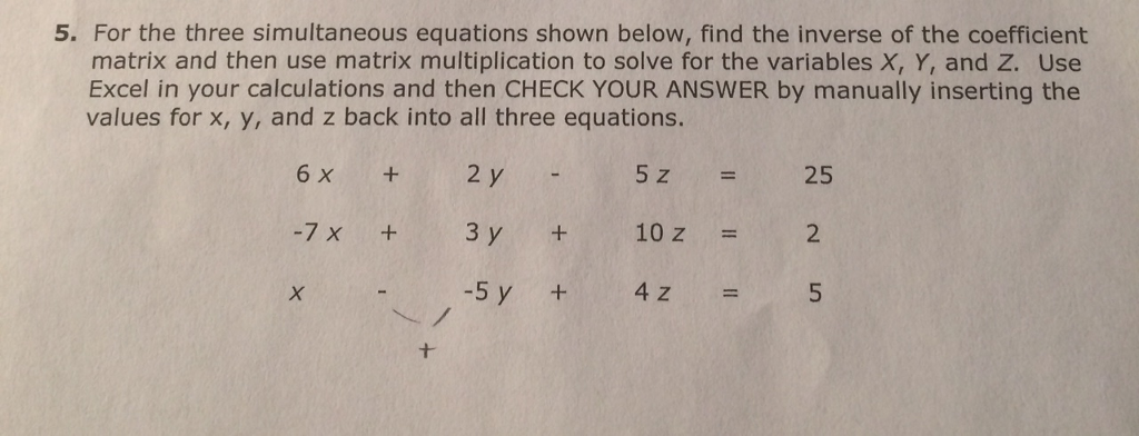 Solved 5. For the three simultaneous equations shown below, | Chegg.com