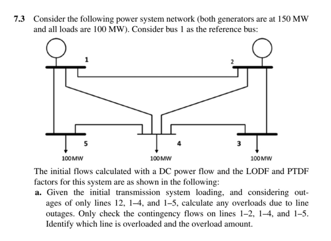 7.3 Consider the following power system network (both | Chegg.com