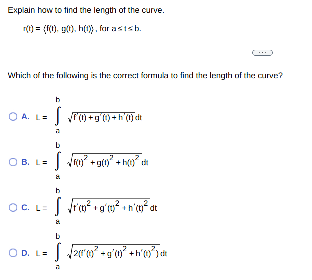 Solved Explain how to find the length of the curve. | Chegg.com