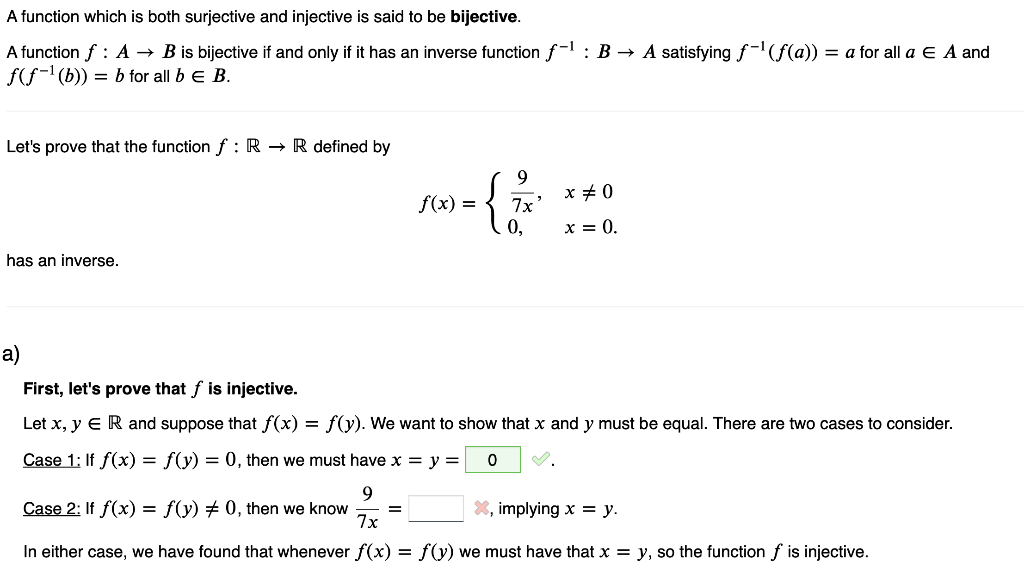 Solved A function which is both surjective and injective is | Chegg.com
