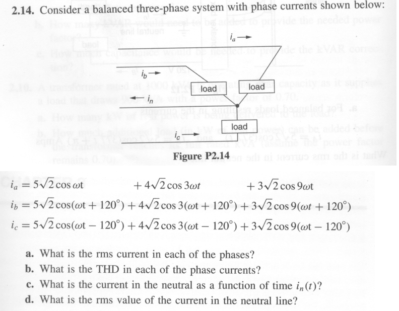 Solved below: 2.14. Consider a balanced three-phase system | Chegg.com