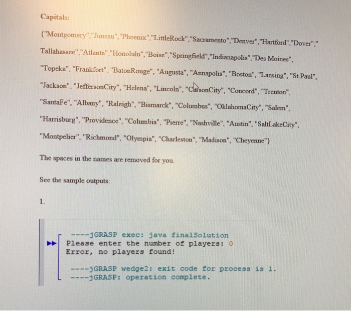Solved Enal Solution Please entez the number of players: 3 | Chegg.com