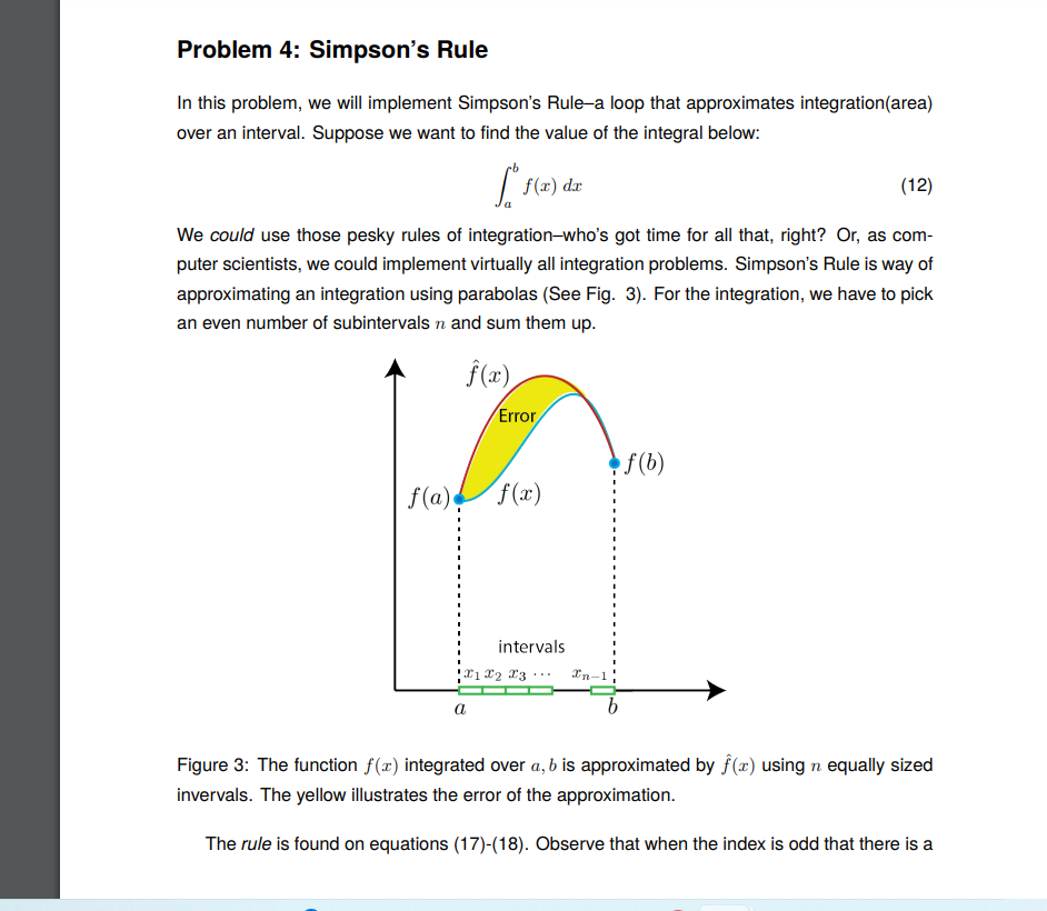 Solved Problem 4: Simpson's Rule In this problem, we will | Chegg.com