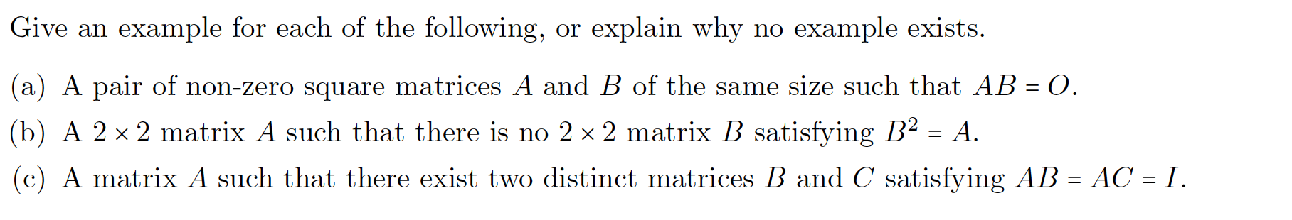 Solved Give An Example For Each Of The Following Or Explain