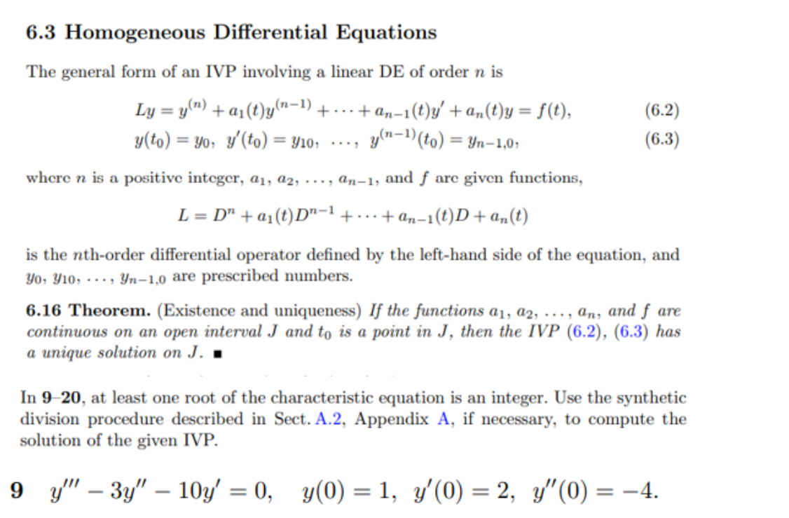 Solved 6.3 Homogeneous Differential Equations The general | Chegg.com