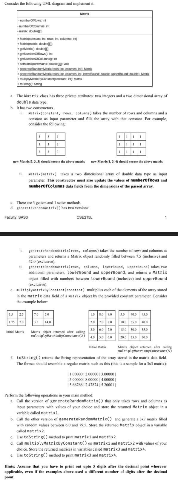 Solved Consider the following UML diagram and implement it: | Chegg.com