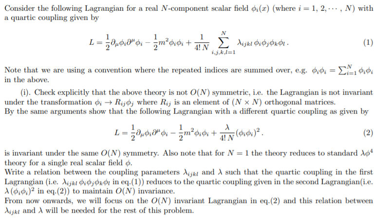 Solved 9 Consider the following Lagrangian for a real | Chegg.com