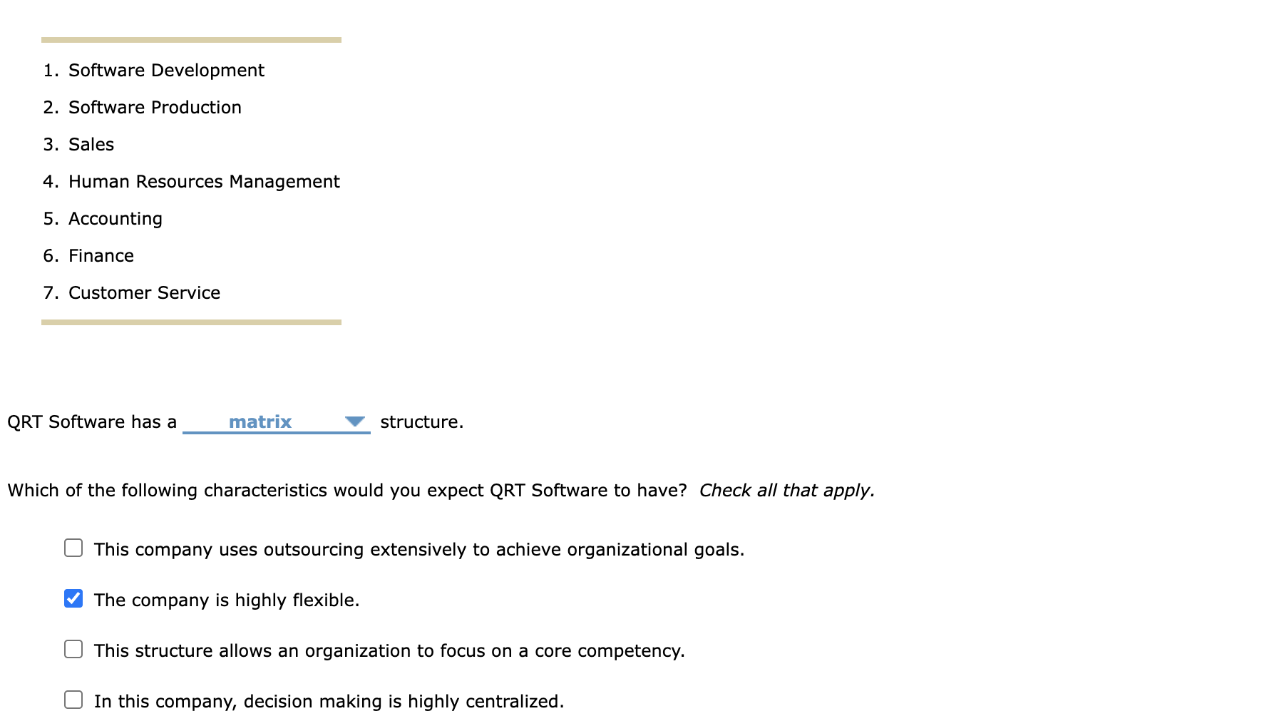 Solved Software DevelopmentSoftware ProductionSalesHuman | Chegg.com