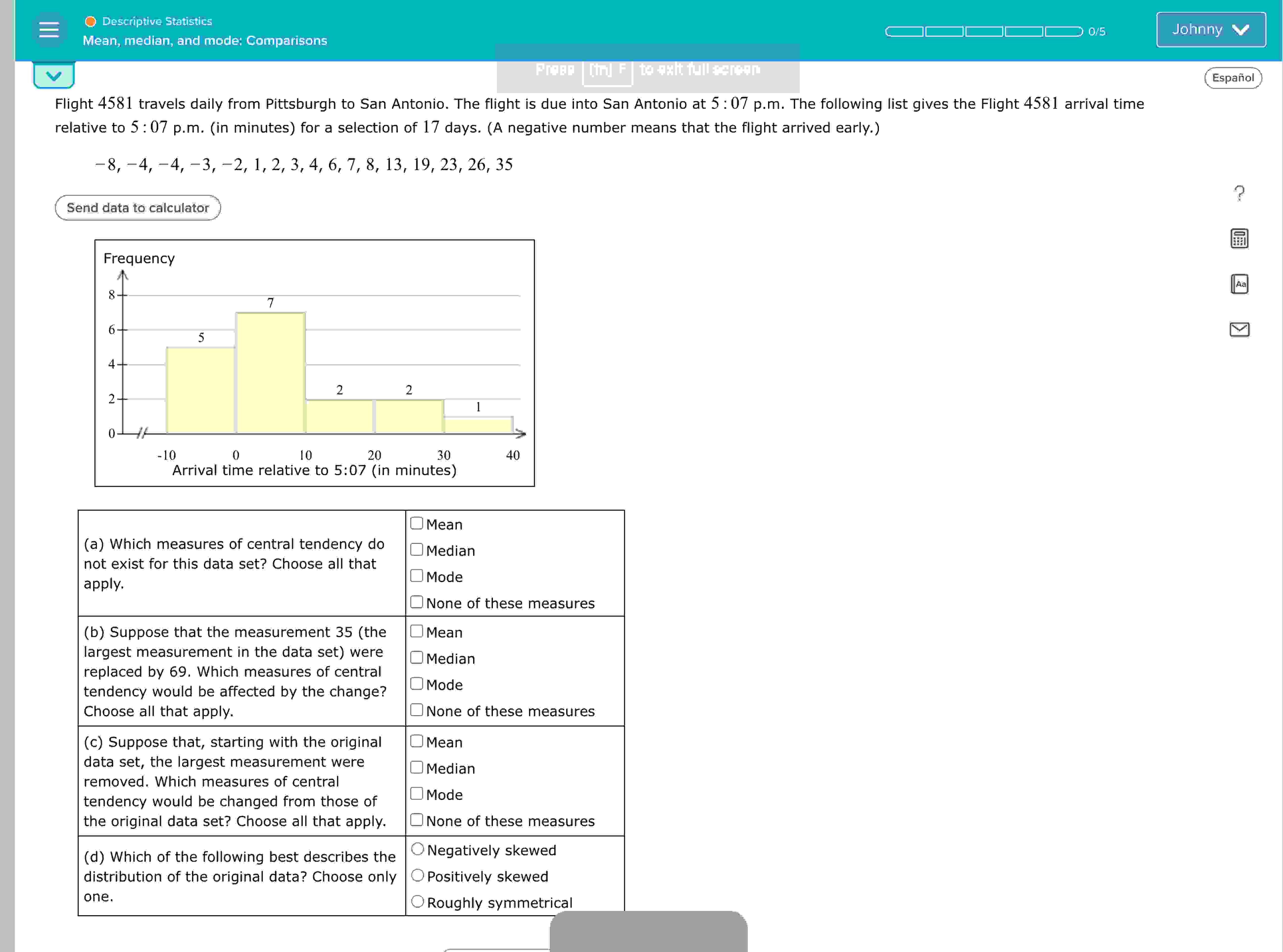Solved Flight 4581 ﻿travels daily from Pittsburgh to San | Chegg.com