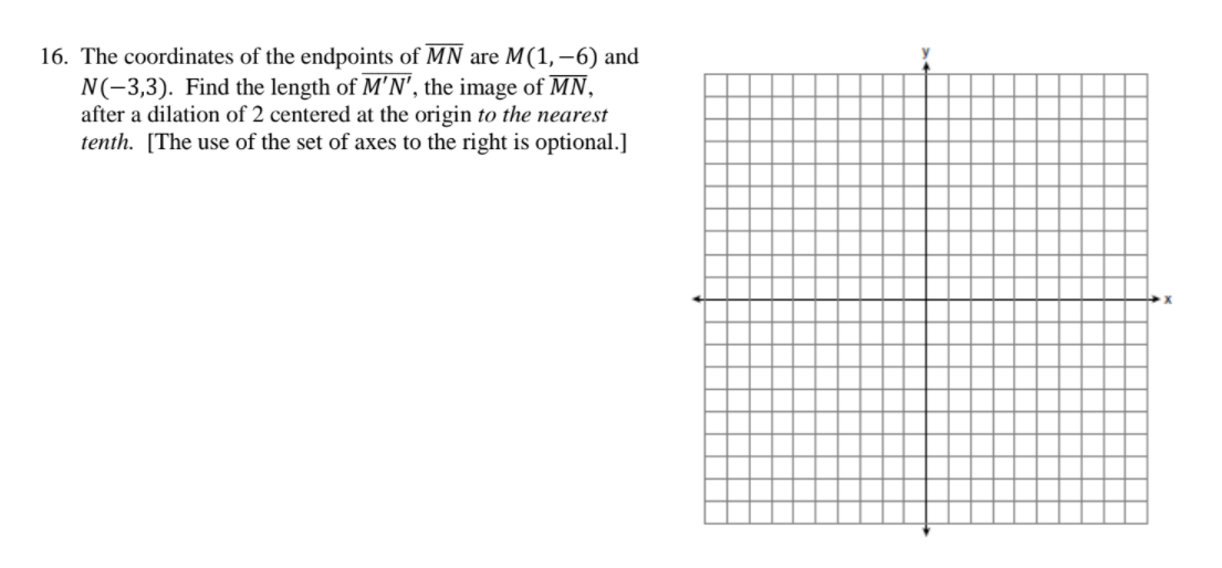 Solved 16. The coordinates of the endpoints of MN are | Chegg.com