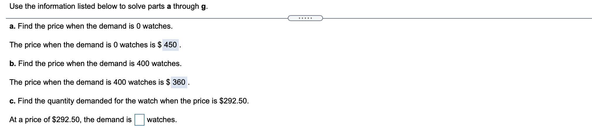 Solved Use the information listed below to solve parts a | Chegg.com