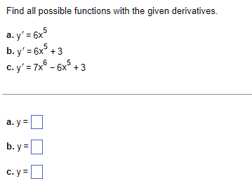 Solved Find all possible functions with the given | Chegg.com