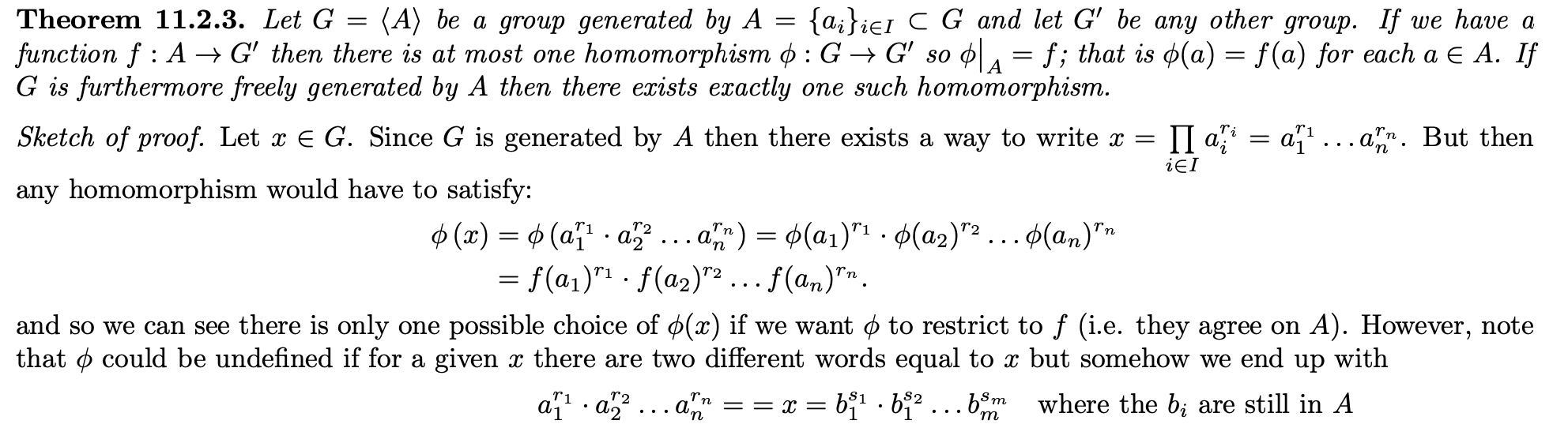 Solved Theorem 11.2.3. Let G= A be a group generated by | Chegg.com