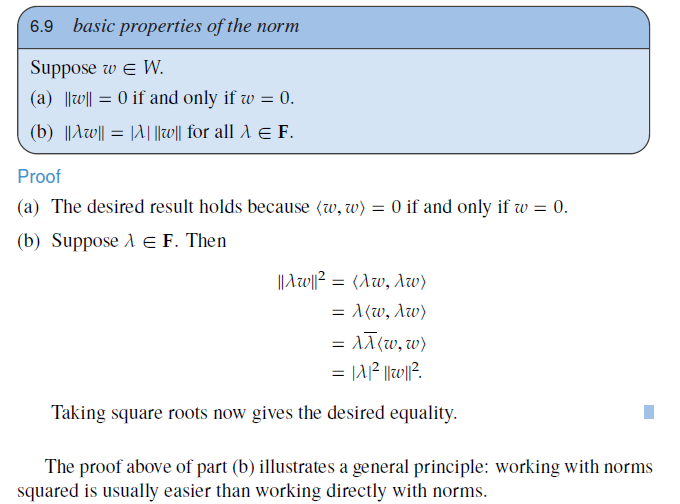 Solved 6.9 basic properties of the norm Suppose w∈W. (a) | Chegg.com