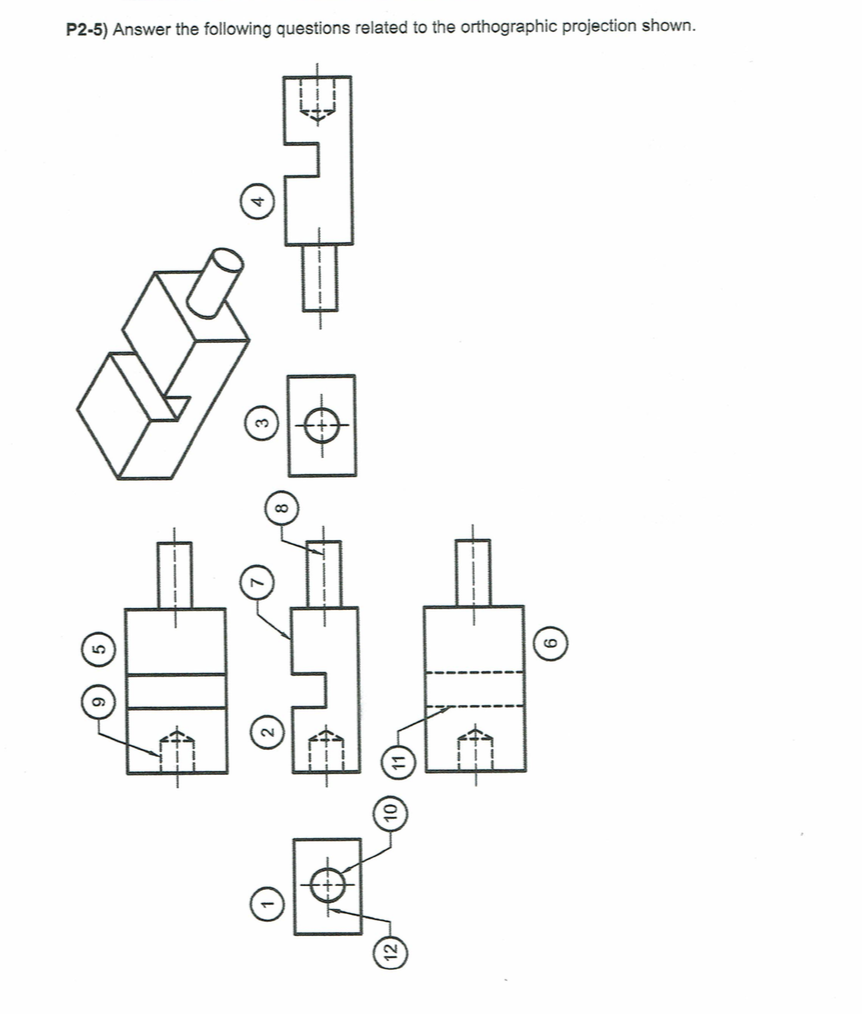 Solved Engineering Drawing problems, Help me find the | Chegg.com