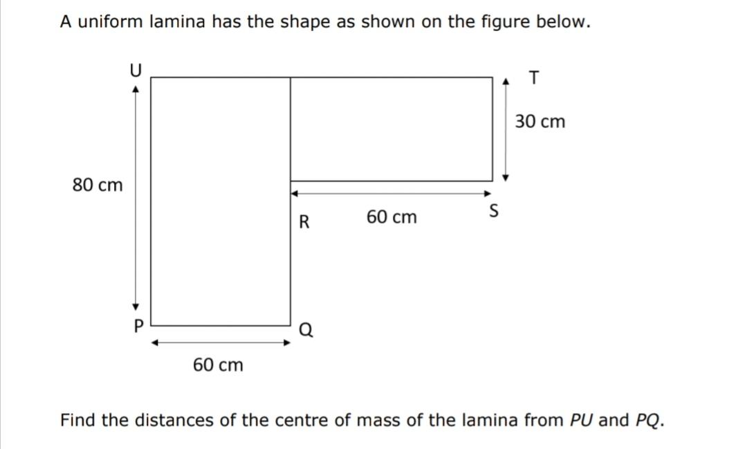 Solved A uniform lamina has the shape as shown on the figure | Chegg.com