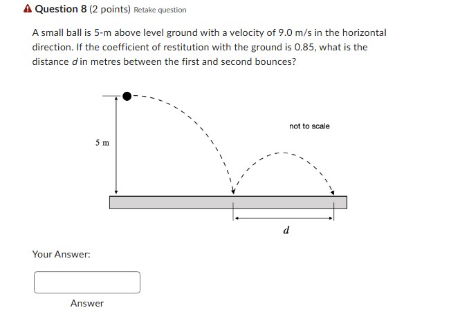 Solved A Question 8 (2 ﻿points) ﻿Retake question A small | Chegg.com