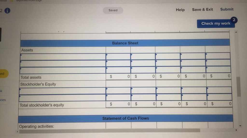 Solved Saved Help Save & Exit Submit 2 Check my work Bensen | Chegg.com