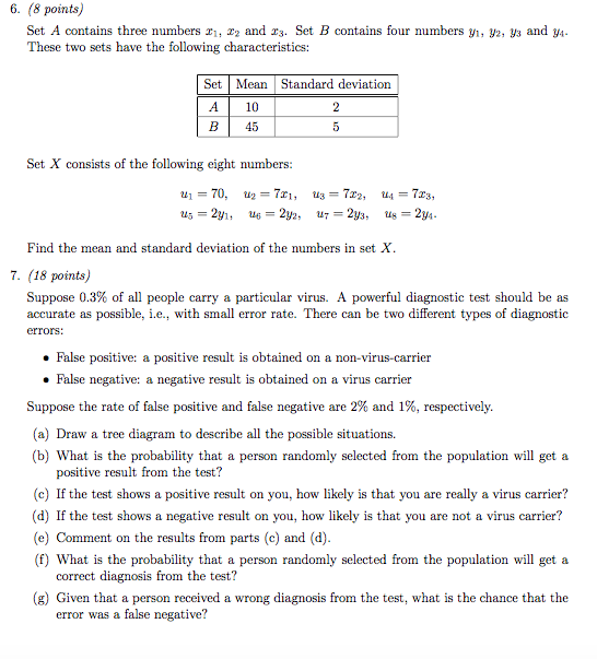 Solved 6. (8 points) Set A contains three numbers 1, 22 and | Chegg.com