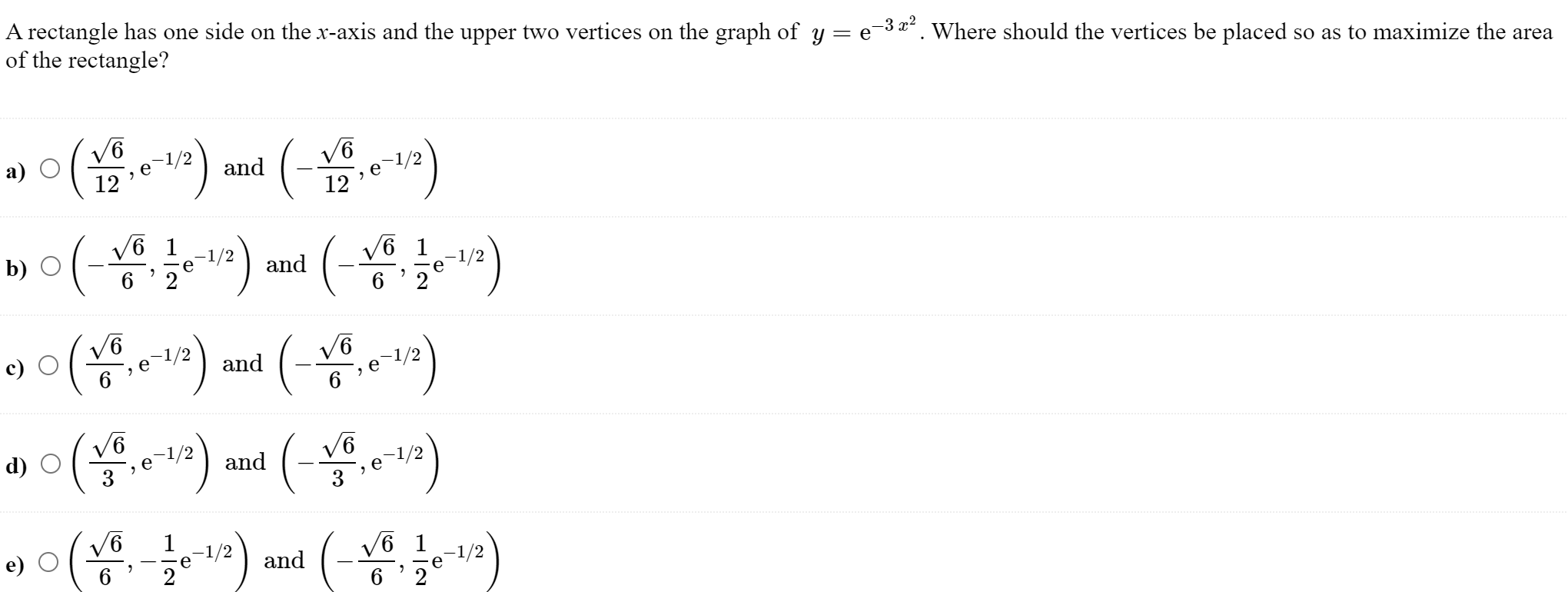 Solved A rectangle has one side on the x-axis and the upper | Chegg.com