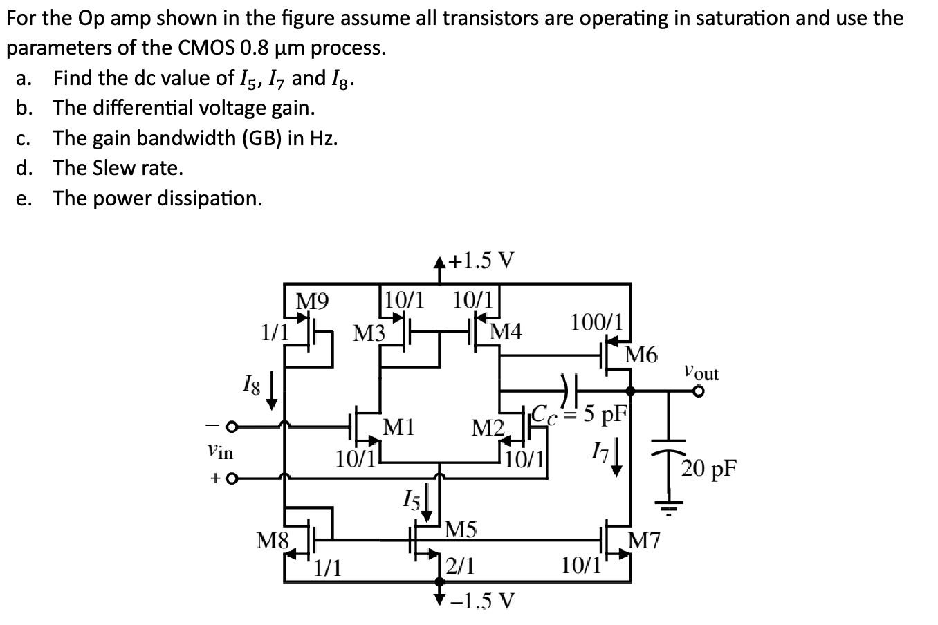 Solved For the Op amp shown in the figure assume all | Chegg.com