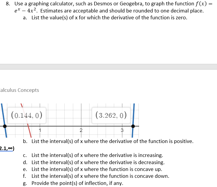 Solved 8. Use a graphing calculator, such as Desmos or | Chegg.com