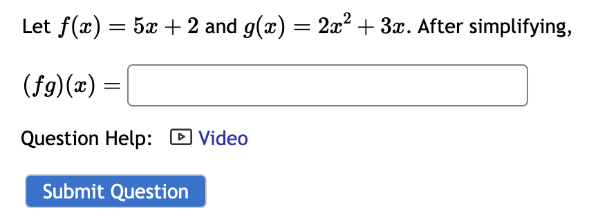 Solved Let f(x)=4x+3 and g(x)=4x2+4x. After simplifying, | Chegg.com