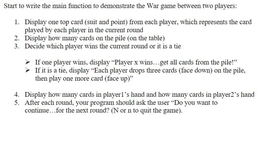 Solved Need help writing main function to achieve below | Chegg.com