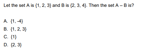 Solved Let the set A is {1,2,3} and B is {2,3,4}. Then the | Chegg.com