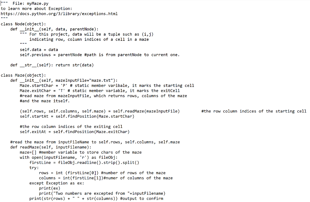 Part 1. Check whether a maze has a solution or not | Chegg.com