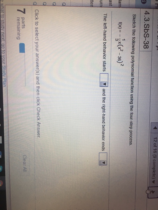 Solved Sketch the following polynomial function using the | Chegg.com