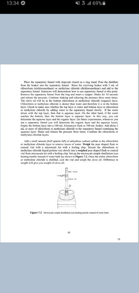 Solved Can Someone Help Please Steam Distillation