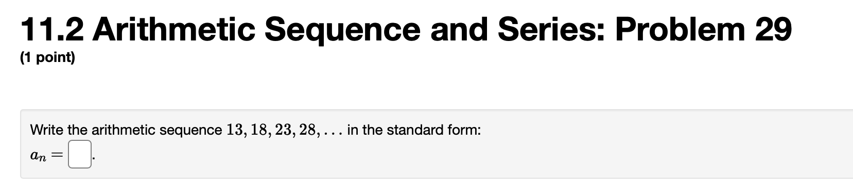 Solved 11.2 Arithmetic Sequence and Series: Problem 29 (1 | Chegg.com