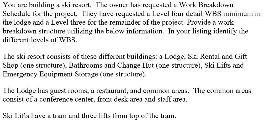 Solved You are building a ski resort. The owner has | Chegg.com