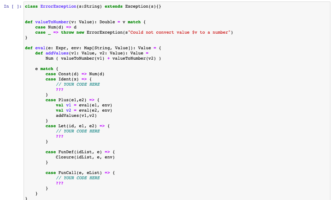 Solved 1 C (30 Points) Build an Interpreter Build an | Chegg.com