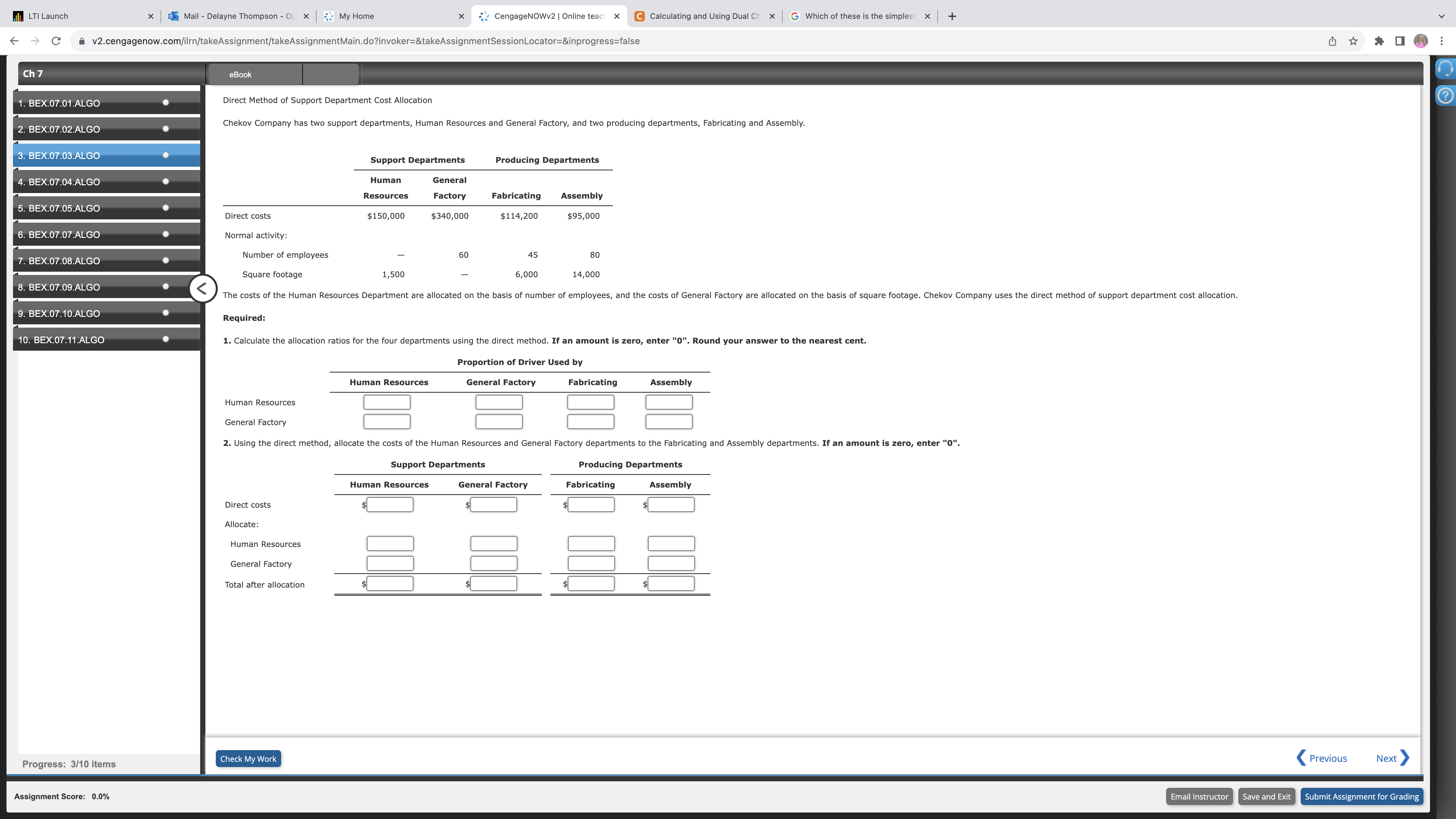 Solved eBookQuestion Content AreaDirect Method of Support | Chegg.com