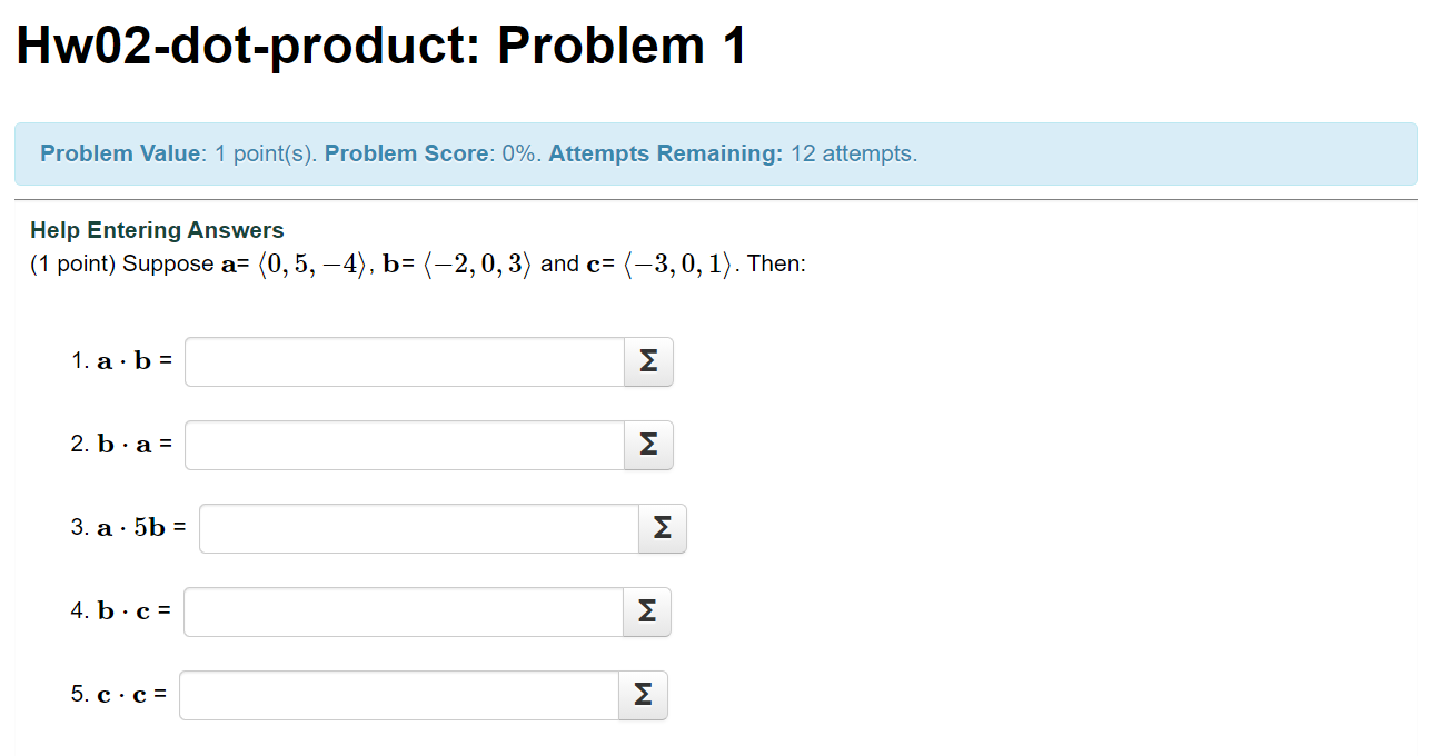 Solved Hw02-dot-product: Problem 1 Problem Value: 1 | Chegg.com