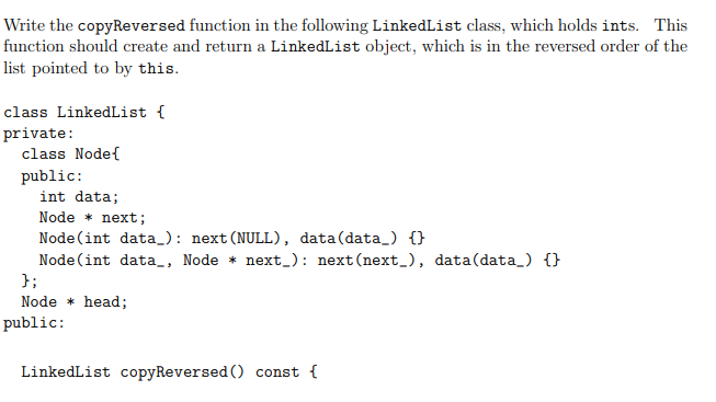 Solved Write the copyReversed function in the following | Chegg.com