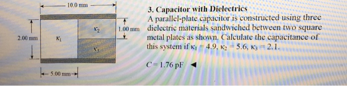 Solved A parallel-plate capacitor is constructed using | Chegg.com