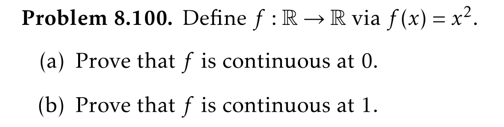 Solved Problem 8.100. Define f:R→R via f(x)=x2 (a) Prove | Chegg.com