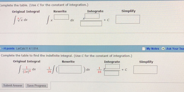 Solved Omplete The Table Use C For The Constant Of 