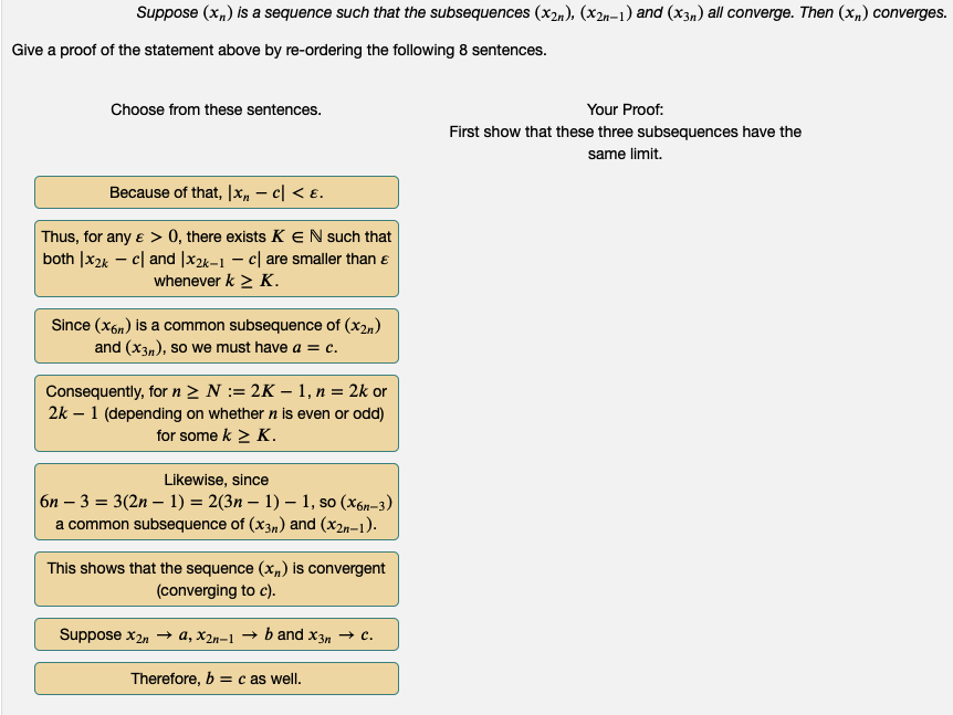 Solved Suppose (xn) is a sequence such that the subsequences | Chegg.com