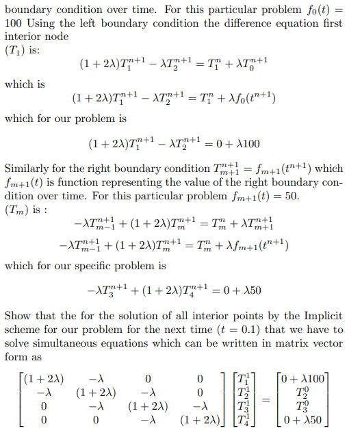 Solved ) For the implicit method we approximate the second | Chegg.com