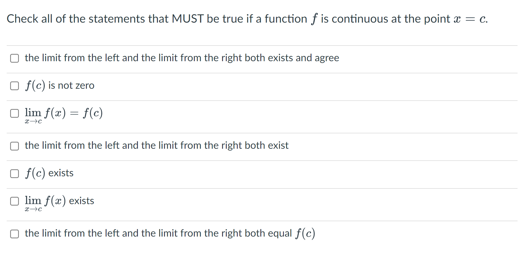 Solved Check all of the statements that MUST be true if a | Chegg.com